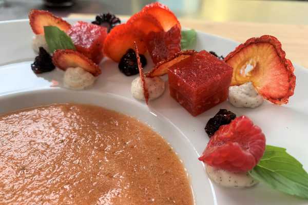 Soupe de melon et pastèque aux fruits rouges et basilic | Animation Chef